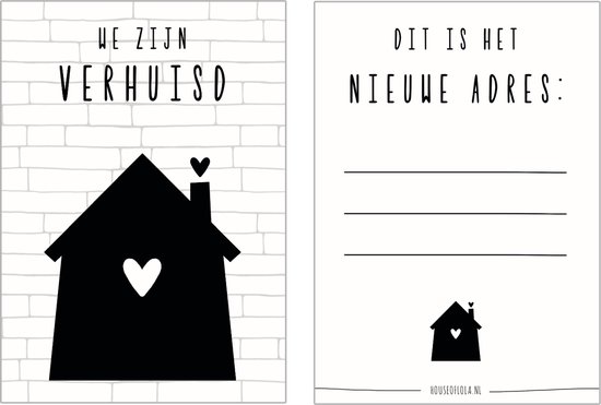 10x Verhuiskaarten / Adreswijziging / Verhuisbericht | A6 | met witte enveloppen | bol