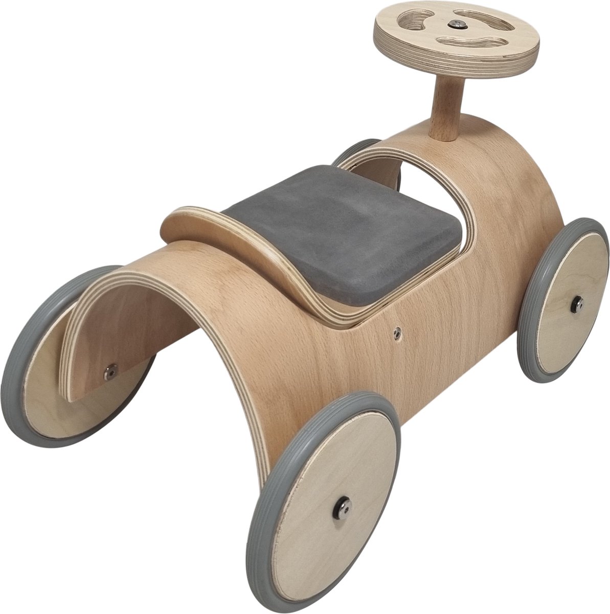 Playwood-Houten loopauto blank gelakt , naturel | bol.com