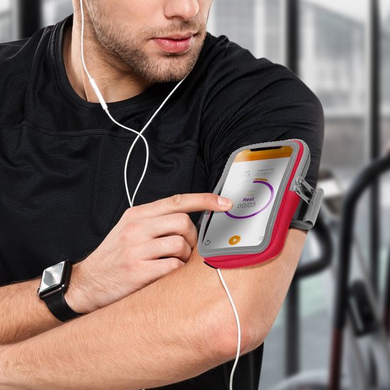 Smartphone Sport Armband Touch Arm of Forearm Strap Zipper Pocket Roze ...