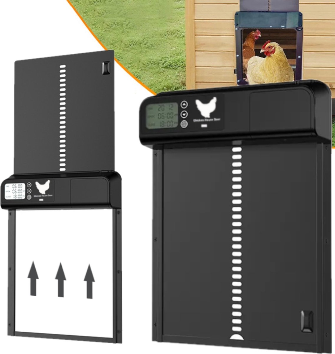 GlodiGoods® Kippenluik automatisch deur op batterijen incl. timer ...