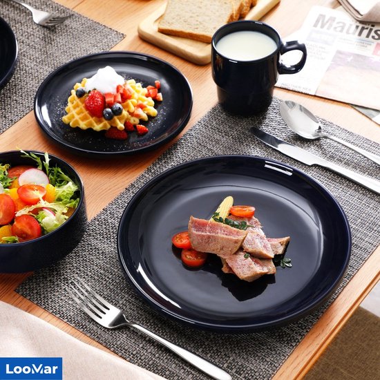 LooMar Luxe Serviesset – 16 delig – 4 persoons – Porselein - Bordenset ...