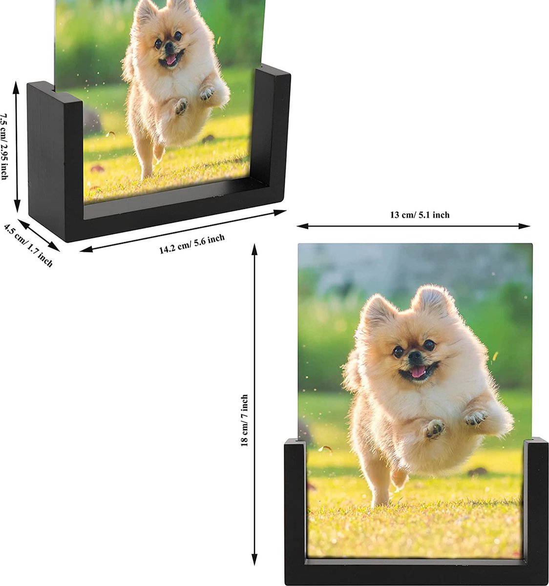 Zwarte fotolijsten set van 2 - verticale fotolijsten 13x18 cm ...