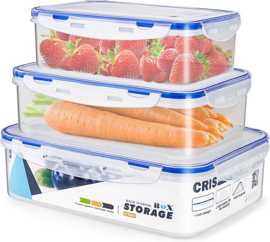 Récipients de conservation alimentaire avec couvercle en plastique, (75 ...