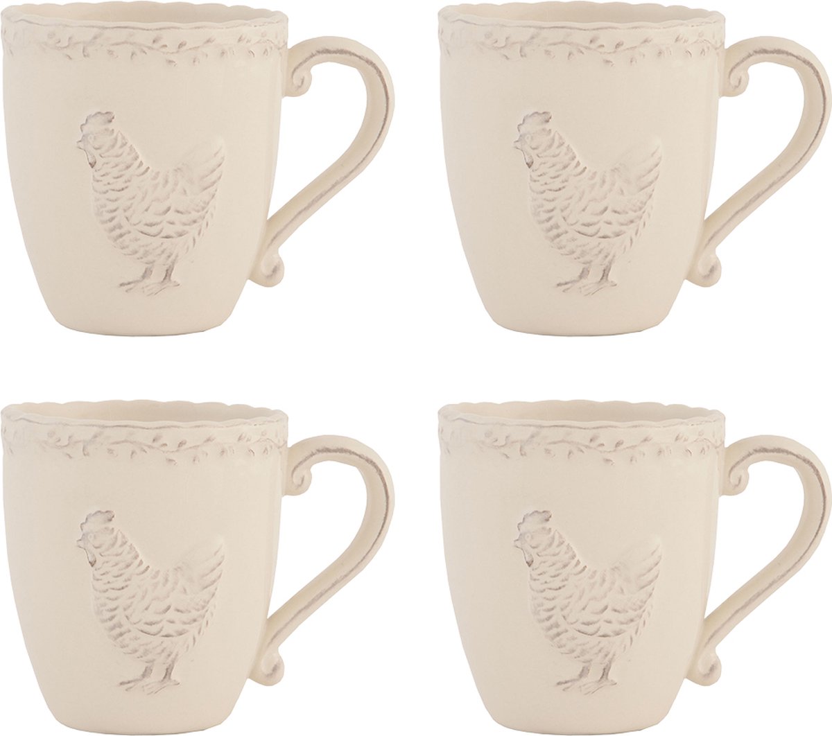 HAES DECO - Mokken set van 4 - formaat 13x9x10 cm / 225 ml - kleuren ...