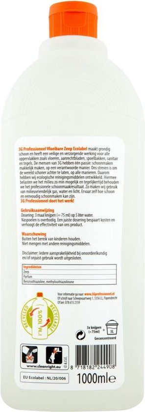 3G Professioneel Ecologisch Vloeibare Zeep 1 liter | bol.com