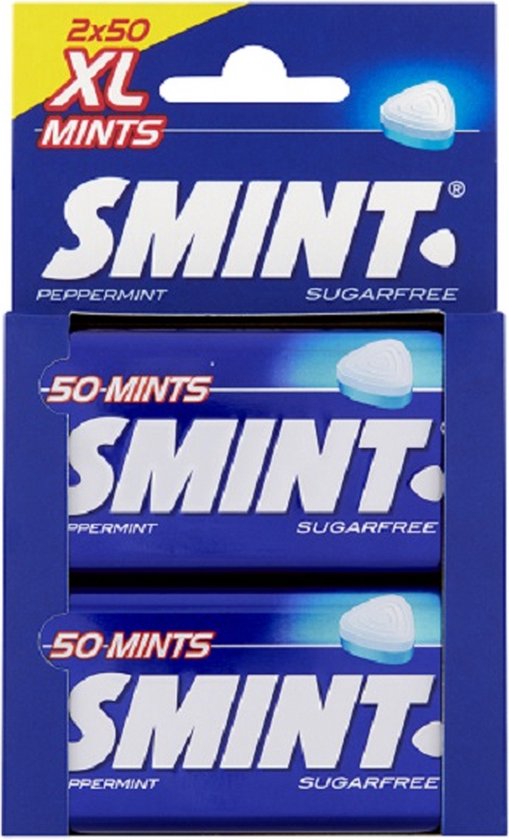 SMINT | XL Smints Duo Blik | Peppermint | 2 x 35g (2 x 50 stuks) | Snel ...