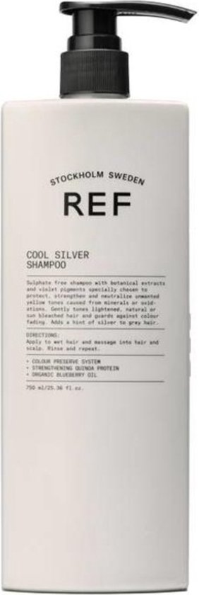 REF Cool Silver Shampoo 750 ml - Zilvershampoo vrouwen - Voor Gekleurd ...