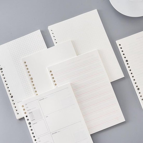 Vervangende vulling losbladig papier met 26/20 gaatjes (a5 / b5) - a5 ...