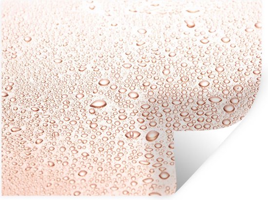 Muurstickers - Koperen structuur met waterdruppels - 40x30 cm ...