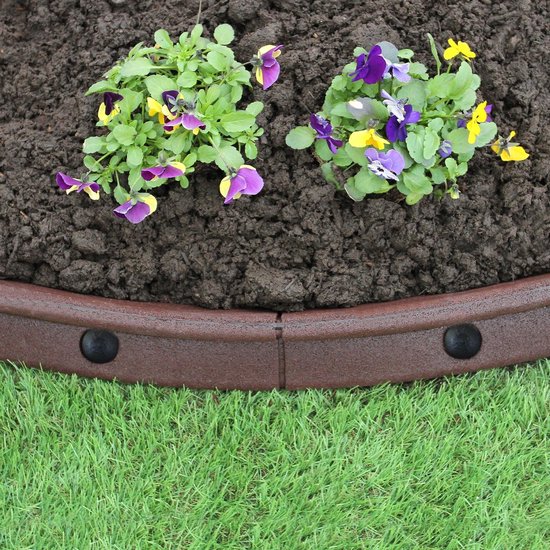 Flexibele Borderrand tuin - Bruin - Set: 8 x 1.2 meter (120 x 8.1 x 8.1 ...