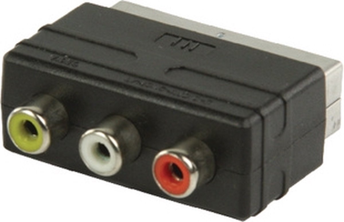 SCART-Adapter SCART Male - 3x RCA Female Zwart | bol.com