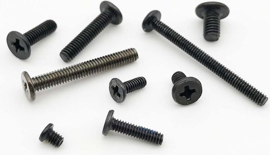 Mini phillips wafer platte kop schroefbout [zwart/m3/8mm] | bol.com