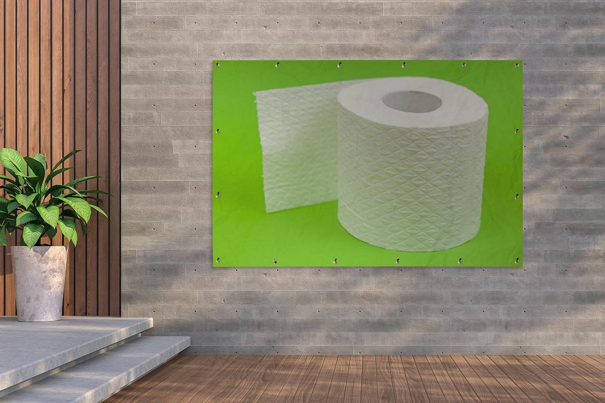 Muurdecoratie Wc-rol op groen - 180x120 cm - Tuinposter | bol.com