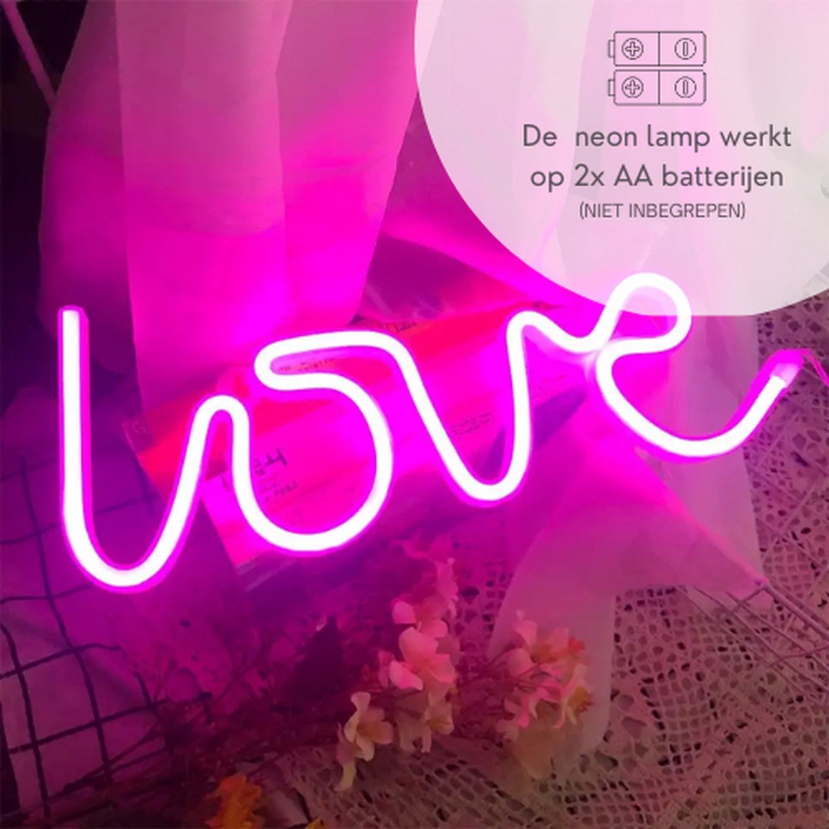 ZoeZo - Neon LED lamp - love - Roze Sfeerverlichting - Decoratie - Led ...