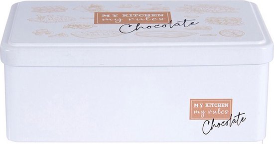 Tin Rechthoekig Chocolade Wit Blik (11 x 7,1 x 18 cm) | bol.com