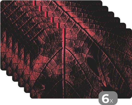 Placemat - Placemats kunststof - Abstract - Rood - Bladeren - Plant ... Placemat - Placemats kunststof - Abstract - Rood - Bladeren - Plant ...