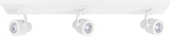Witte balk spot Alto | 3 lichts | wit | metaal | 65 x 9 cm | Ø 6 cm ...