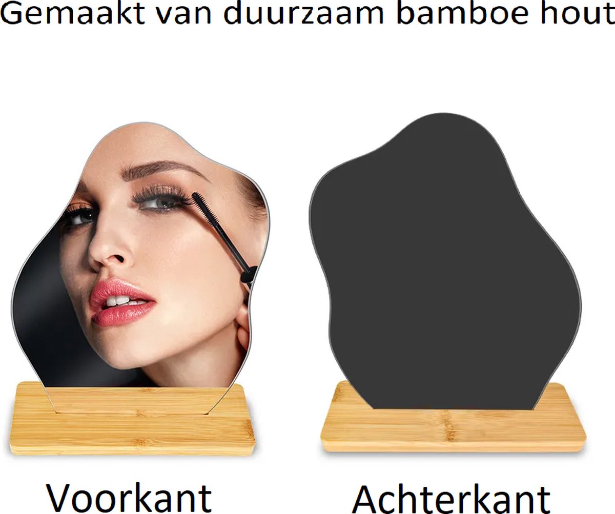 Spiegel van hoge kwaliteit met voet van duurzaam bamboe hout - Kamer ...
