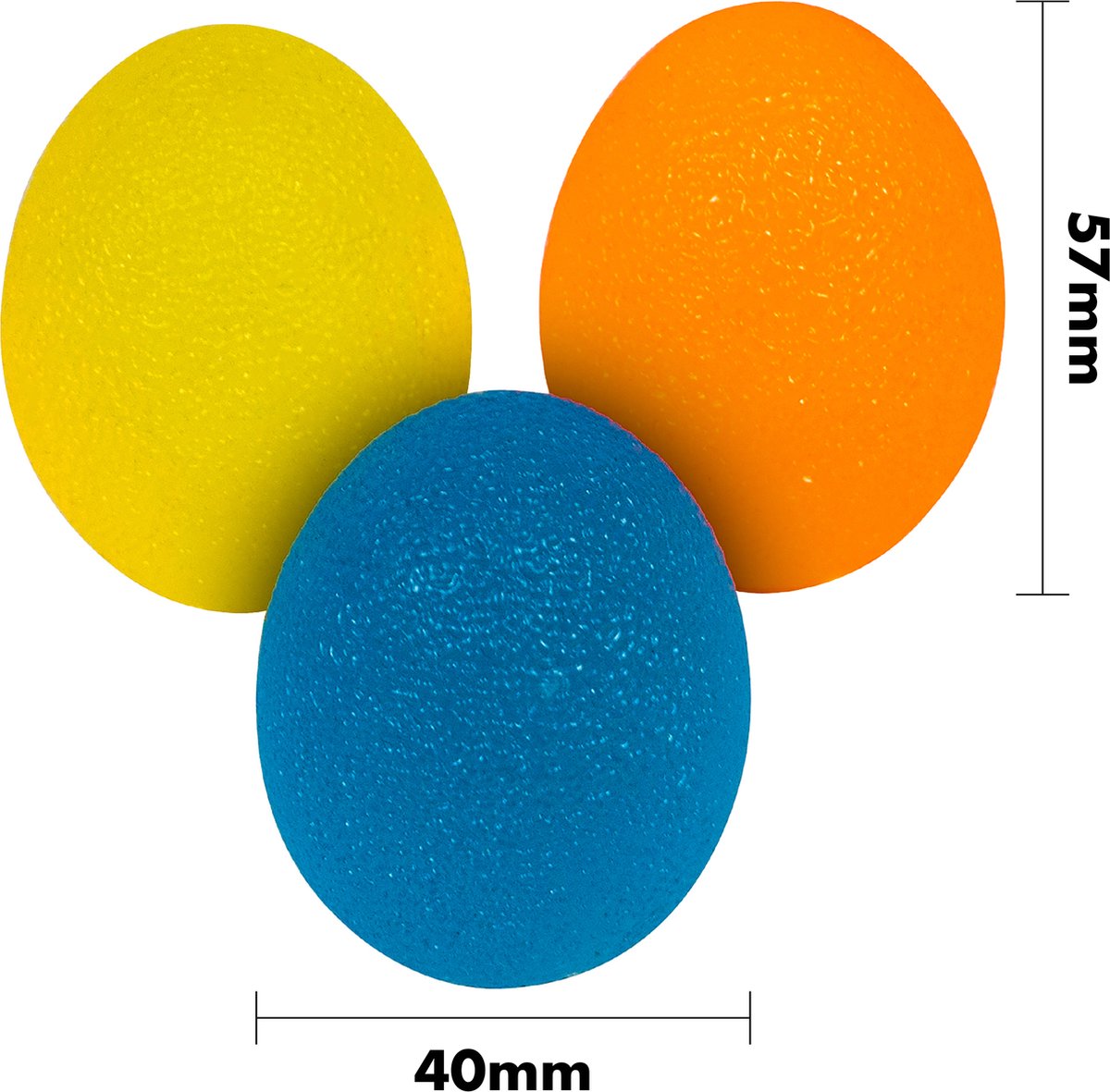 Aidapt Anti Stress Ballen - Ovaal (ei-vorm) - 3 Stuks - Blauw, Oranje ...