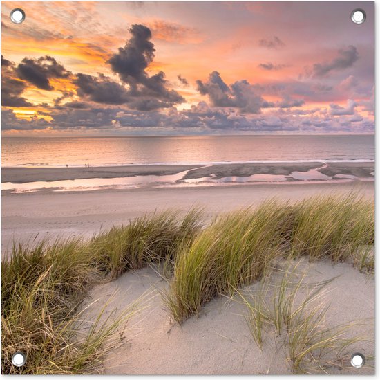 Tuinposters Zonsondergang - Duin - Strand - Planten - Zee - 50x50 cm | bol.com
