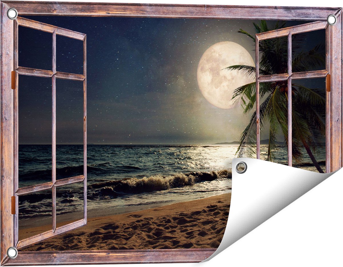 Gards Affiche de jardin Plage tropicale transparente la nuit avec une ...