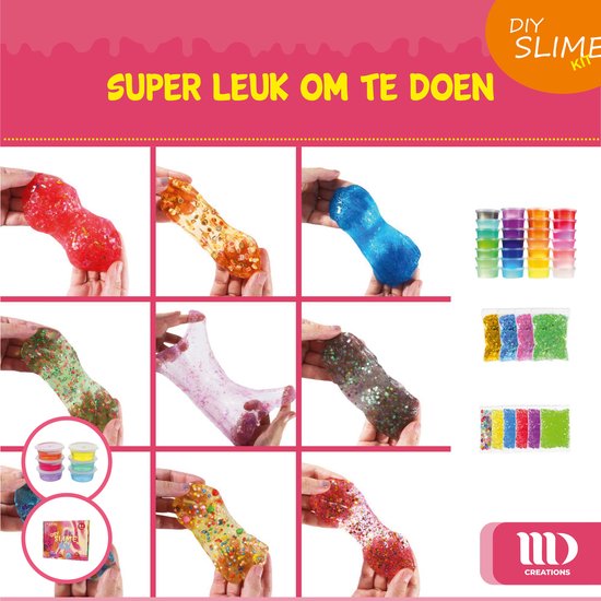 MD Creations ® - slijmset - slime - slime voor kinderen - kristalhelder ...