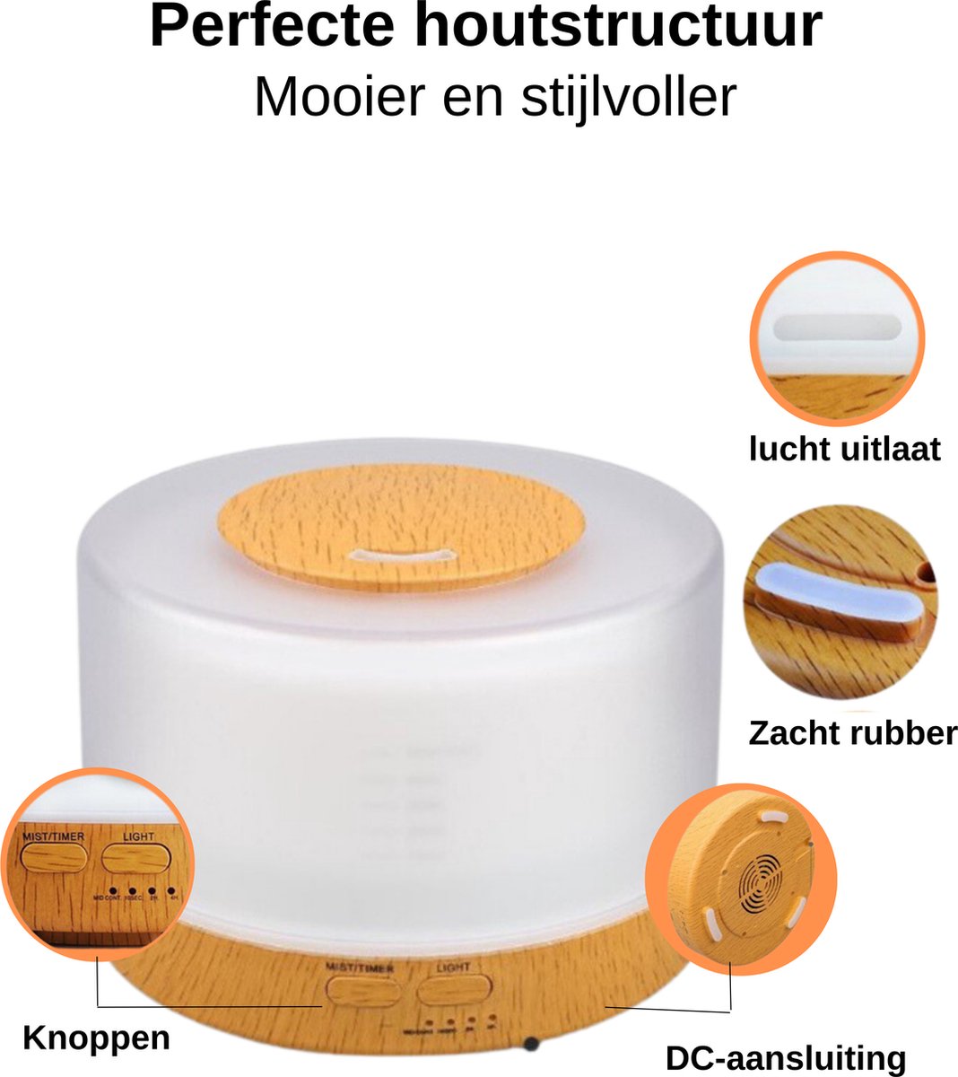 Aroma Diffuser - Happiness Pro - Light Wood - Aromatherapie diffuser ...