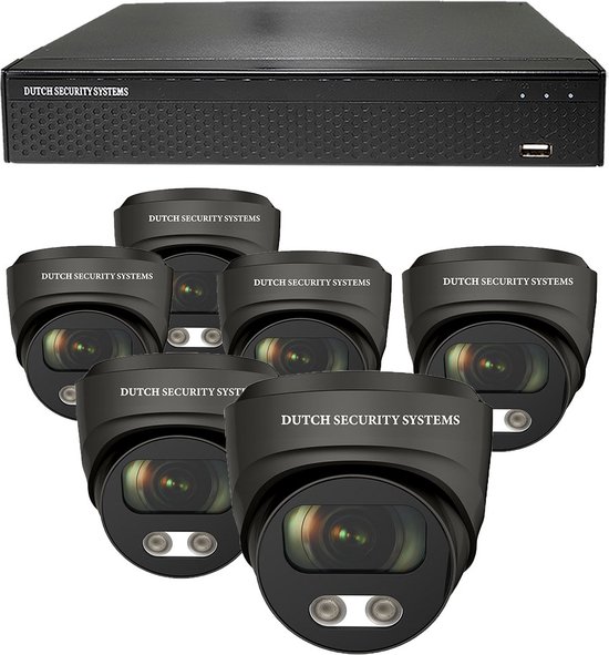 Beveiligingscamera 4K Ultra HD - Sony 8MP - Set 6x Dome - Zwart ...