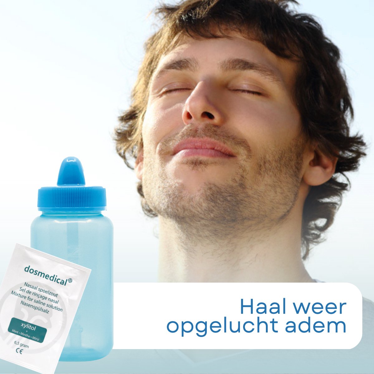 NasoFree® neusdouche startset met 30 zakjes nasaal spoelzout met ...