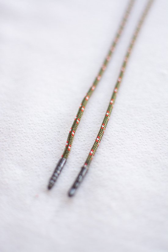 Schoenveters rond - donkergroen met rood - 120cm veters rond veters ...