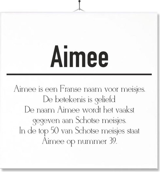 Tegel Met Opdruk | Betekenis | Kado | Cadeau | Met Naam - Aimee | bol.com