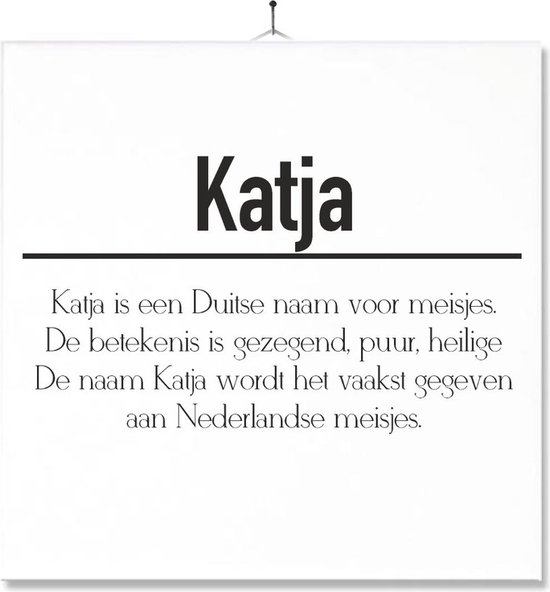 Tegel Met Opdruk | Betekenis | Kado | Cadeau | Met Naam - Katja | bol