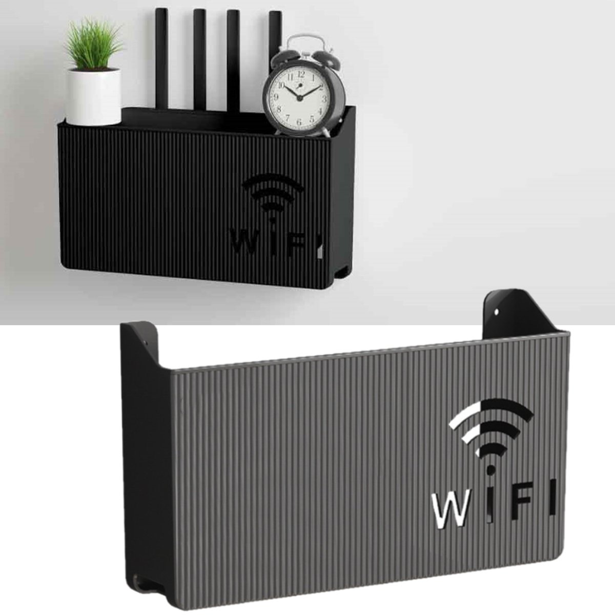 Ophangsysteem WIFI Router houder 24x6x12cm – wandmontage wandbeugel ...