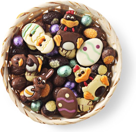 Bonbiance Paaschocolade in mand gedecoreerd gevuld - Stuk 500 gram | bol