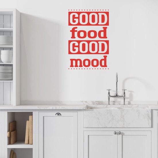 Stickerheld - Muursticker Good food good mood - Keuken - Eten en ...