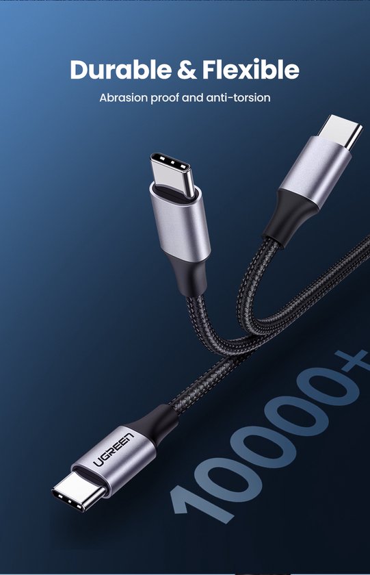 Ugreen 100W Usb C Naar Usb C Oplaad Kabel - Snelle opladen | bol