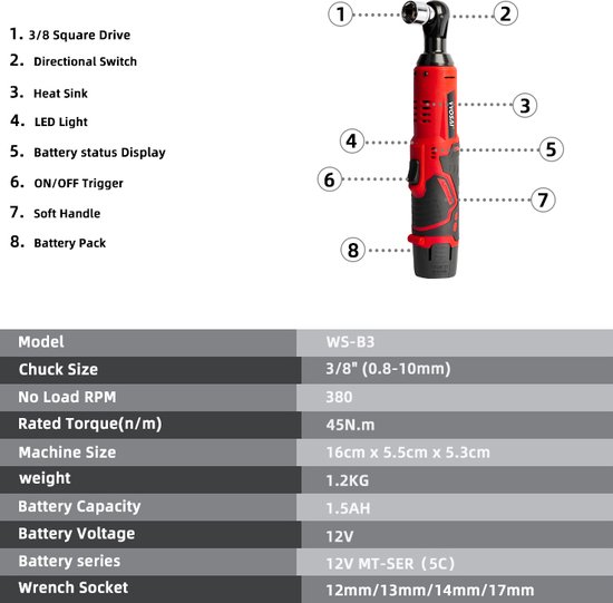 Elektrische-Draadloze Moersleutel- Reparatie- Gereedschap- Handig ...