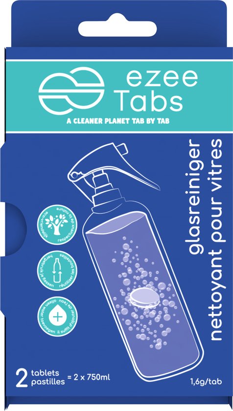 EzeeTabs Glasreiniger - 2-Pack - Cleaning Tabs - 2x 750ml - Ecologisch ...