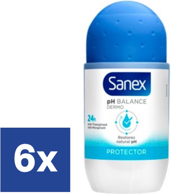 Sanex Dermo Protector 24H Deo Roll On - 6 x 50 ml | bol.com