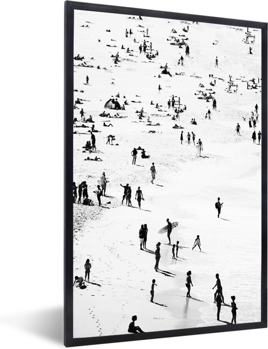 Strand - Zee - Mensen - Zwart wit | bol.com