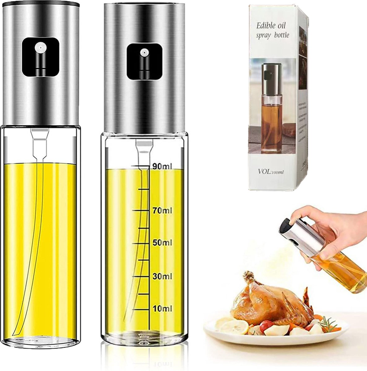 Vitalify® Olijfolie Sprayer - 100ML - Cooking Spray - Oliespray - Bbq ...