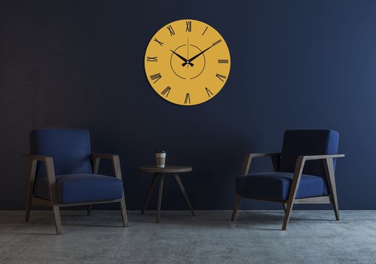 Prachtige metalen klok wanddecoratie met 3D effect! 80 cm Goud | bol