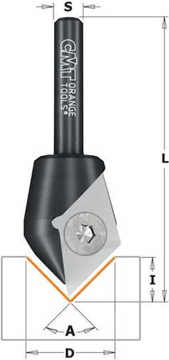 CMT - Fraise à rainurer en V, HWM - Fraise - Matériel - Outils de coupe - Fraise à... | bol.com
