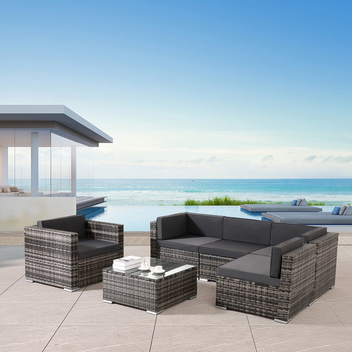 AREBOS Loungeset - Loungeset Tuinmeubels - Loungeset Balkon ...