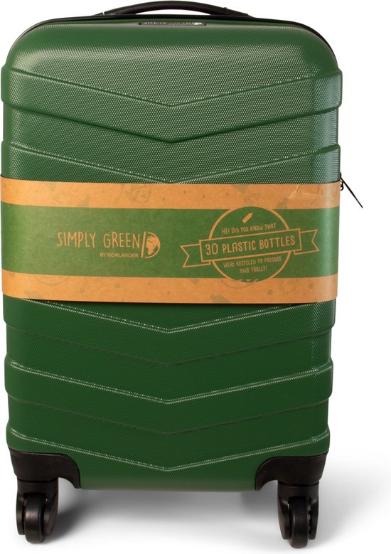 Norlander Reiskoffer - Handbagage trolley - Duurzaam rPet - Groen | bol.com