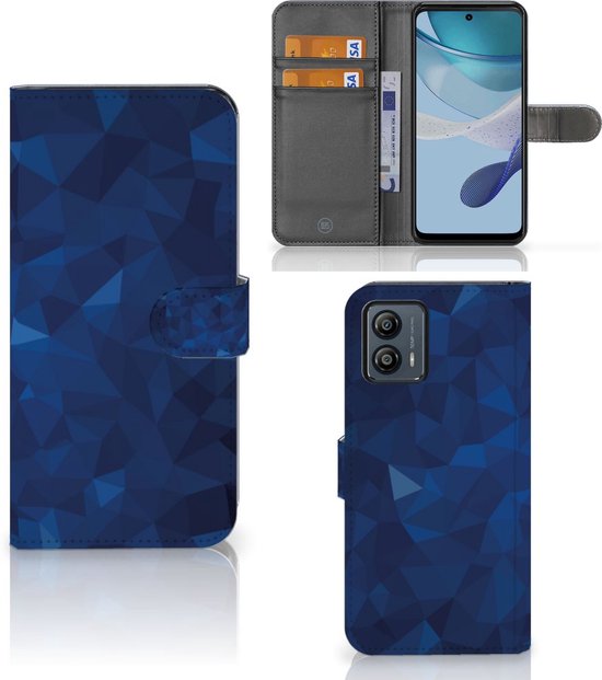 Book Case geschikt voor Motorola Moto G53 Polygon Blue | bol.com