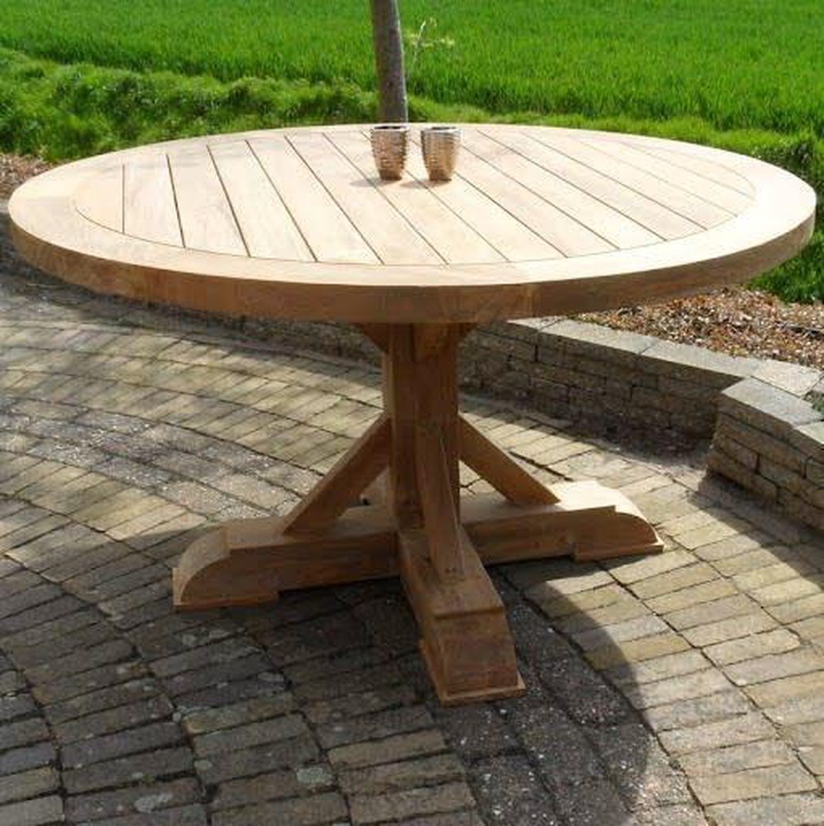 Table ronde ancienne 140 en teck recyclé Xena | bol.com