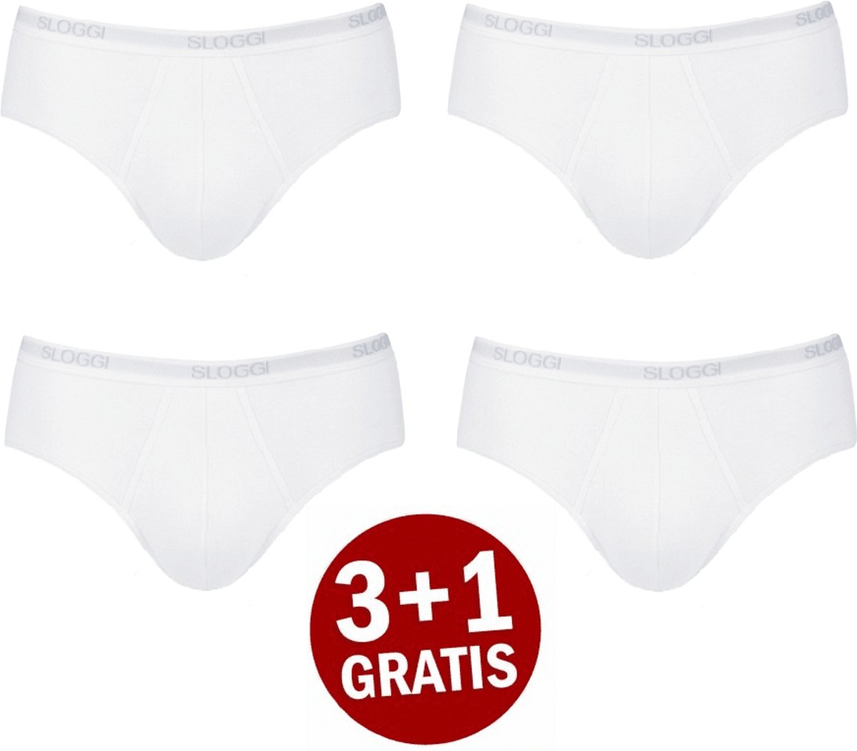 Sloggi - Basic Midi 4-pack - Wit | bol.com