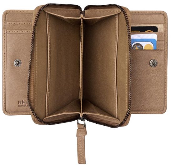 Burkely Just Jolie Dames Portemonnee Double Flap Wallet - Taupe | bol