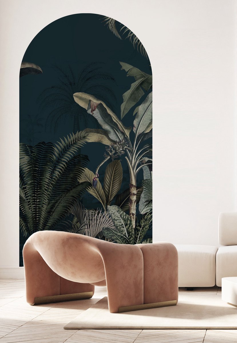 ZELFKLEVENDE BEHANG BOOG STICKER - DREAMY JUNGLE DARK | bol.com
